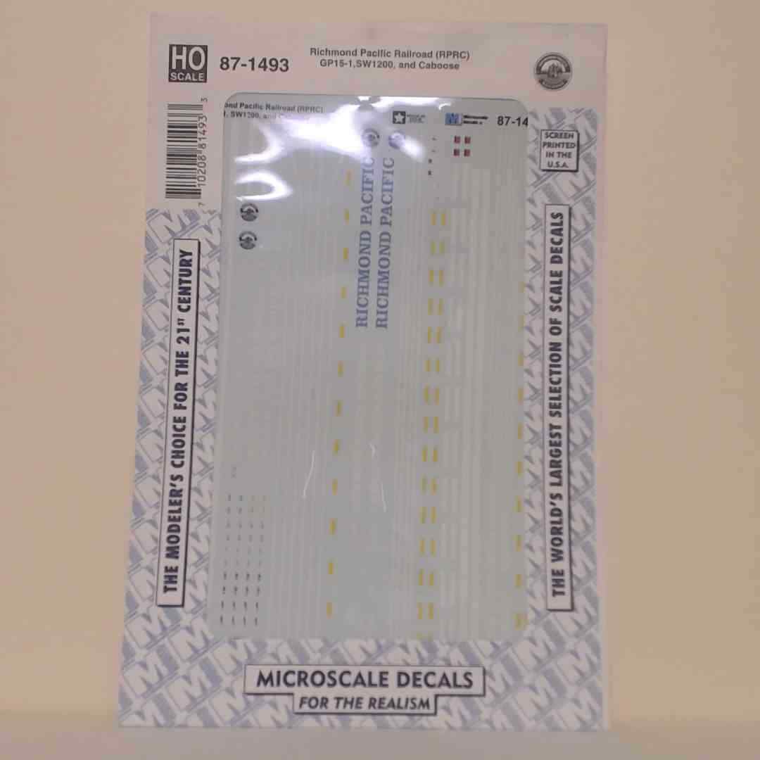 Microscale HO Scale Decals: Richman Pacific Railroad (RPRC) GP15-1 ...