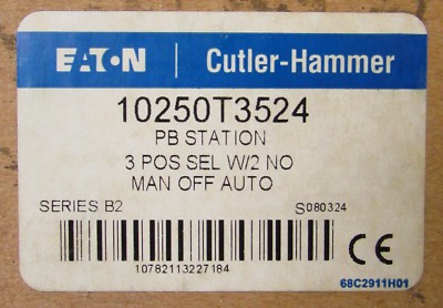 EATON CUTLER HAMMER 10250T3524 3 Pos Push Button Station Manual ...