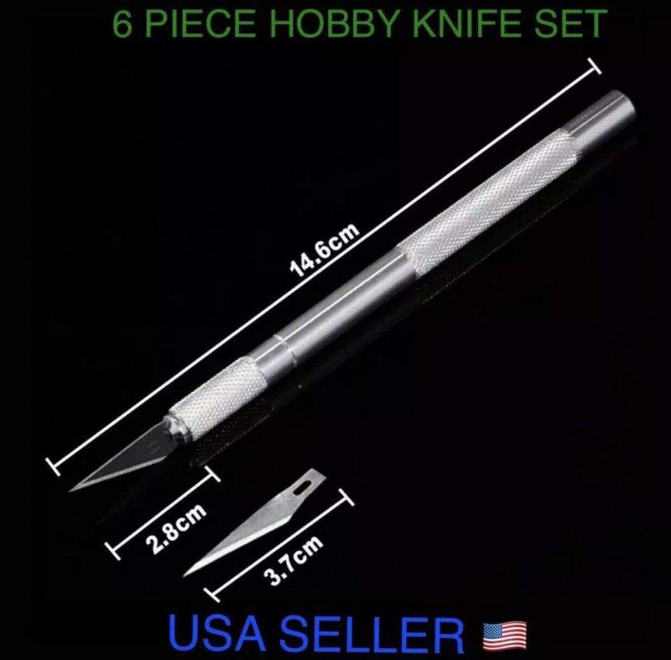 6PC PRECISION KNIFE SET RAZOR BLADE EXACTO CUTTING TOOL ARTS & CRAFT ...