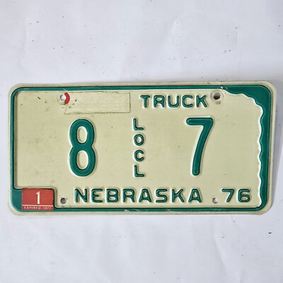 1976 NEBRASKA LICENSE PLATE 🔥FREE📬🔥 8 • 7 ~ VTG HALL COUNTY SINGLE ...