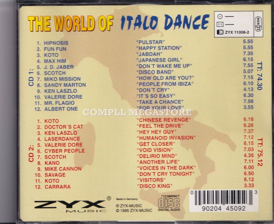 THE WORLD OF ITALO DANCE - 2CD FUN FUN ALBERT ONE SCOTCH CARRARA KOTO ...
