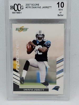 Dwayne Jarrett 2007 Panthers Score Rookie Card Graded BCCG 10 RC #376 ...