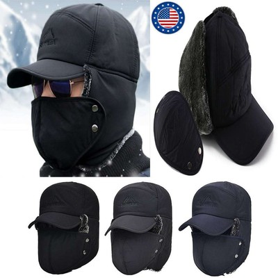 For Men Women Winter Aviator Thick Hat Trooper Ear Flap Ski Face Full ...