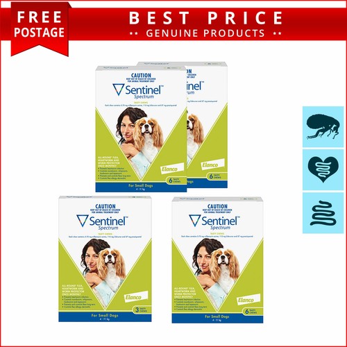 SENTINEL Spectrum GREEN Flea Heartworm Control 6,12 Doses for 4 to 11 ...
