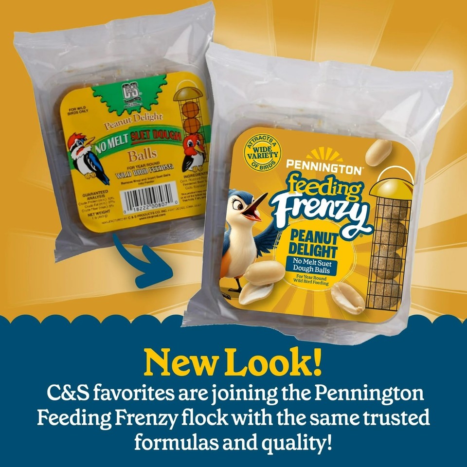 Pennington Feeding Frenzy No-Melt Peanut Delight Suet Balls for Bird ...