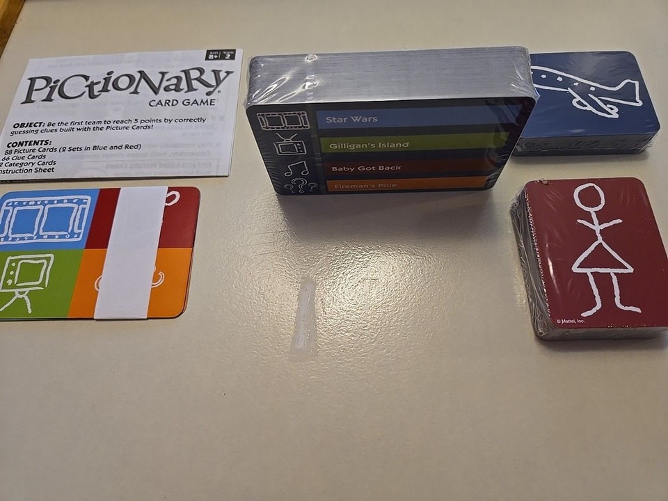 Pictionary Card Game, Travel, Family, Mattel 2009, No Drawing Required ...