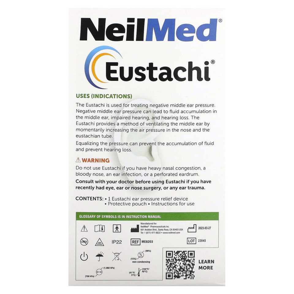 NeilMed Eustachi Eustachian Tube Exerciser, Blocked Ears, Pressure ...