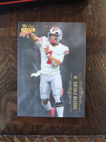 2021 Wild Card Matte Justin Fields Rookie Black #MBC-2 Bears | eBay