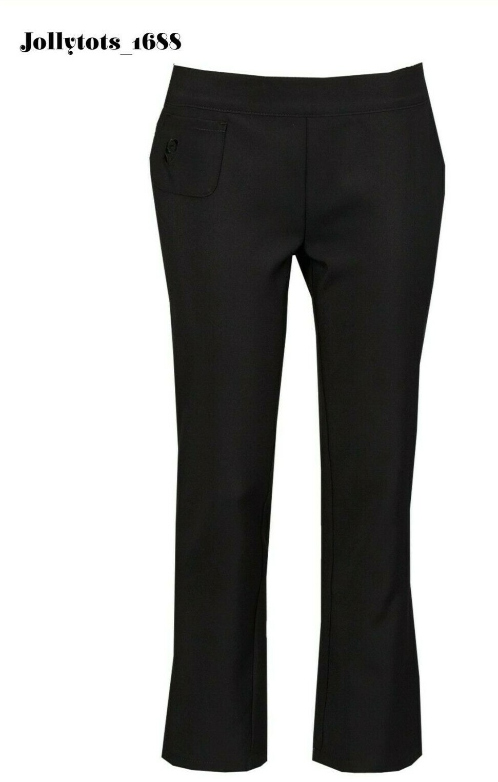 Girls Black School Trousers Embellished Pocket 11-12 Years School ...