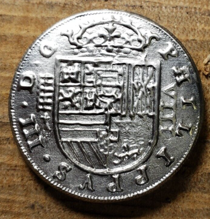 Graphite coin mold-1618 Spanish 8 Reales-Pour your own pirate treasure ...