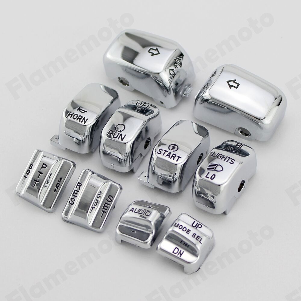 Chrome Hand Control Switch Buttons Caps For Harley Touring Electra Road ...