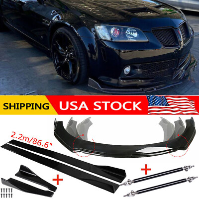 Front Rear Bumper Lip Spoiler Body Kit Splitter Side+Skirt For Pontiac ...