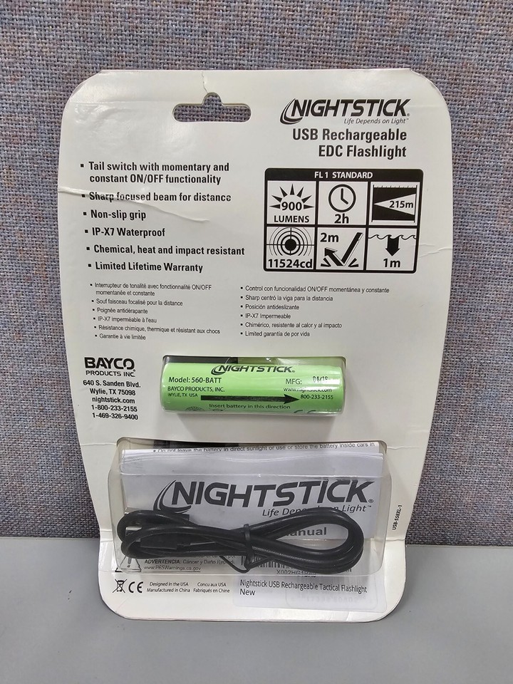 Nightstick USB-558XL 1 x Rechargeable Pack Lithium-Ion Flashlight (OD ...
