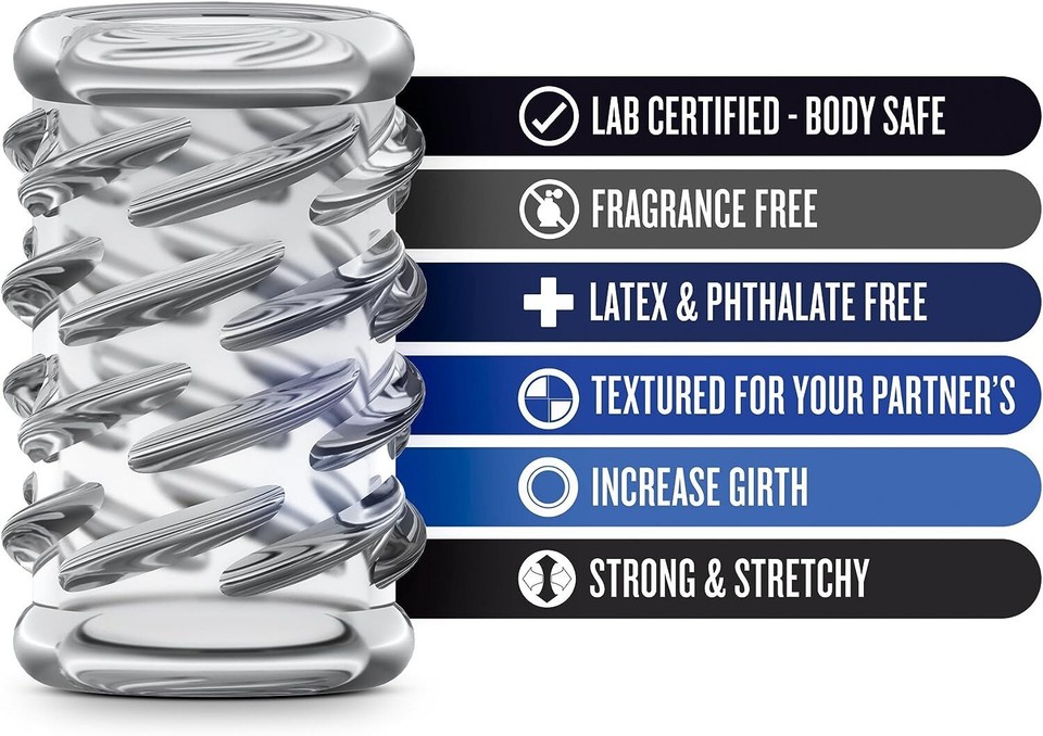 6PCS Penis Sleeve Girth Extension Enhancer Extender Cock ring Set ...