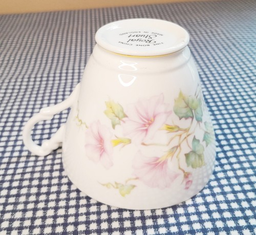 Vtg Royal Stuart PINK MORNING GLORY tea cup & saucer fine bone china ...