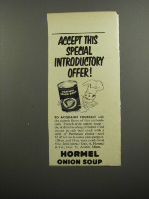 1952 Hormel Onion Soup Ad - Accept this special introductory offer | eBay
