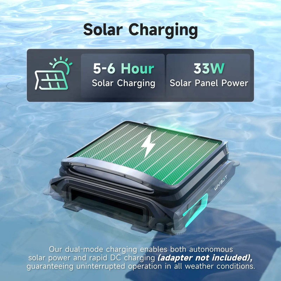 WYBOT F1 Pool Surface Cleaner Automatic Robotic Solar Powered Pool ...