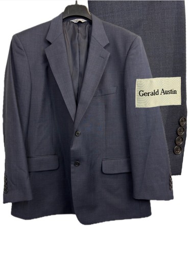 Gerald Austin Mens 43S Blazer Navy Blue Wool Glen Plaid Check Sport ...
