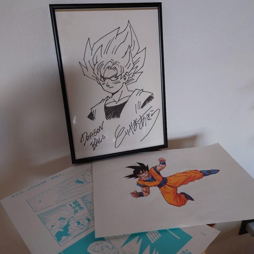 Toriyama Akira Dragon Ball Son Goku Reproduction Original Art Sign from ...