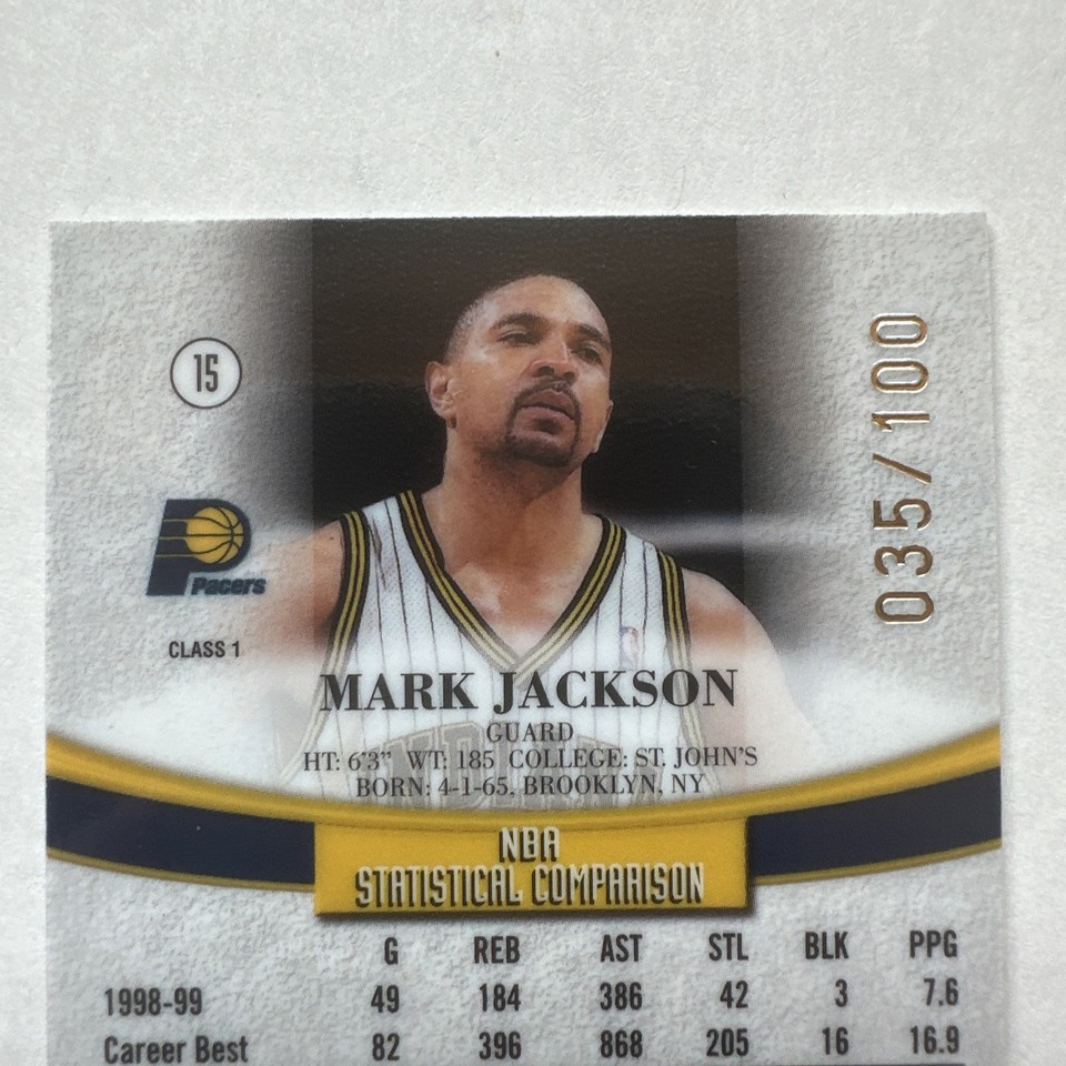 1999-00 Topps Gold Label Mark Jackson #15 Class 1 Red Label /100 | eBay