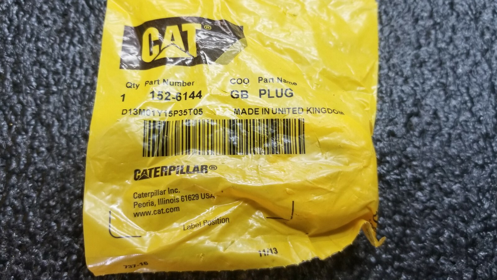 Genuine CAT Caterpillar 152-6144 NOS Fluid Plug | eBay
