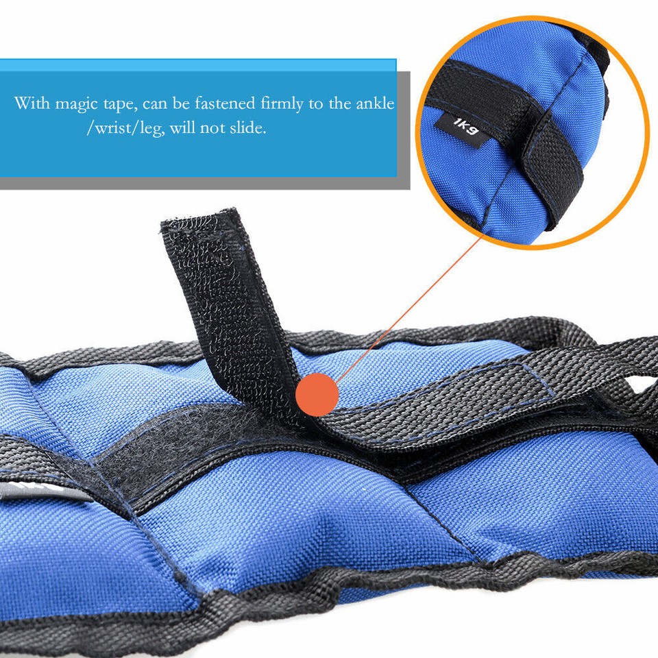 1/2/3 kg Ankle Weights Adjustable Leg Wrist Strap Running Fitness Gym ...