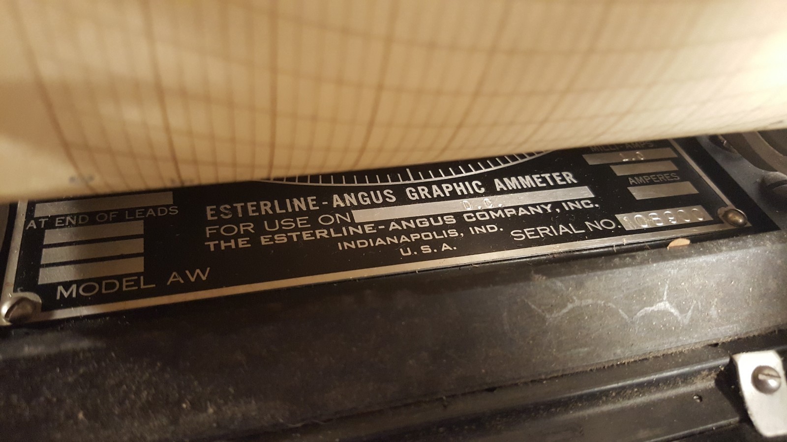 Esterline Angus AW Vintage Graphic Recorder DC Ammeter 0-400 Great ...
