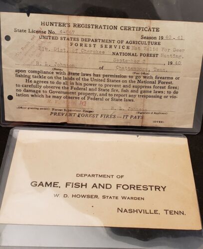 Vintage Hunting Licenses for sale | eBay