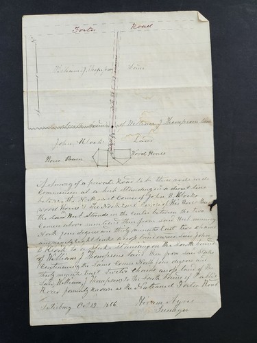 1866 antique PLATT MAP salisbury ny JOHN B KLOCK land plan hiram ayres ...