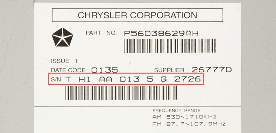 Car Radio Security Code – Chrysler, Dodge, Ram, Jeep – Unlock by Serial ...