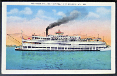 Excursion Steamer Capitol from New Orleans Louisiana LINEN PC2431 | eBay