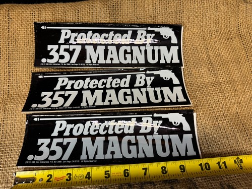 lot 3 Protected by 357 MAGNUM 1 Size Fits All Funny Bumper Sticker New ...