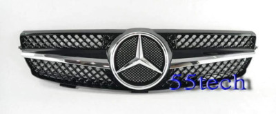 W209 CLK CLK500 CLK320 GRILL Grille 2003 2009 1 fin AMG Black CHROME | eBay