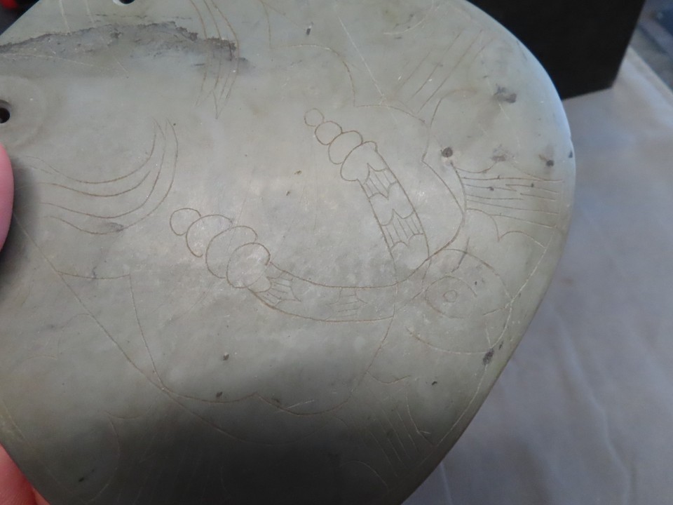 Slate 4 hole Drilled with 2 Rattlesnake carving Breast Plate from Ohio ...