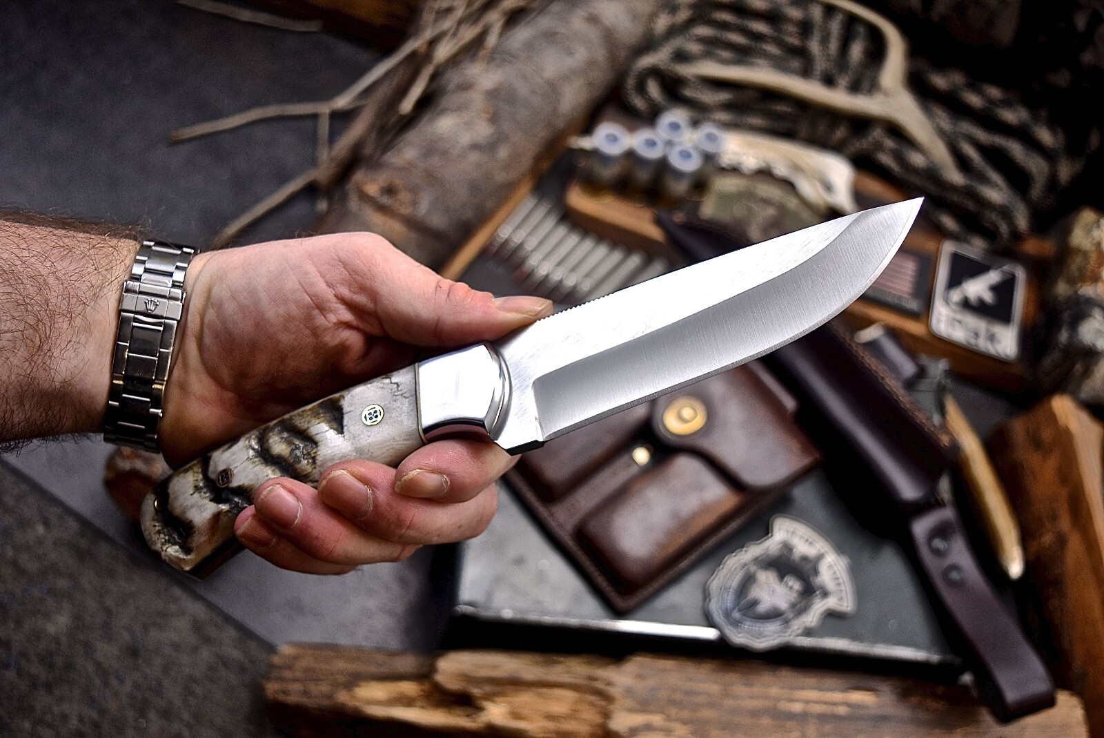 CFK Handmade VG10 Custom SHEEP HORN Hunting Skinner Camping Sport Knife ...