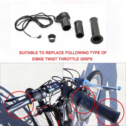 Electric Bicycle Twist Throttle Grip E Bike 36v 48v 24v Battery 3Pin ...