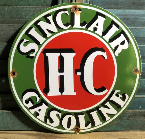 VINTAGE SINCLAIR HC GASOLINE PORCELAIN GAS PUMP ADVERTISING SIGN | eBay