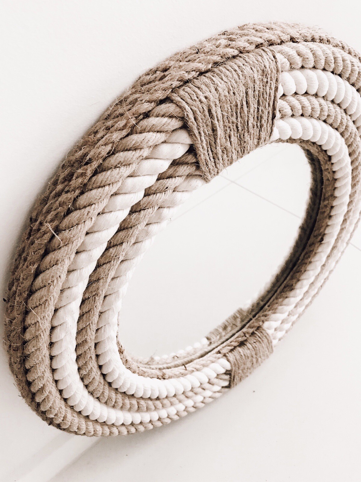 Coastal Round Rope Twisted Mirror Hampton Nautical Design Decor 60cm | eBay