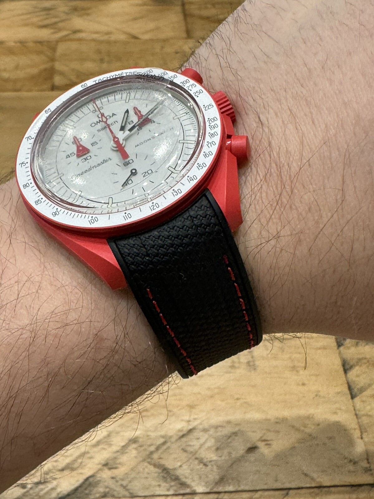 Omega Swatch Moonswatch Strap Only Speedmaster Rubber 20mm & Watch Tool ...