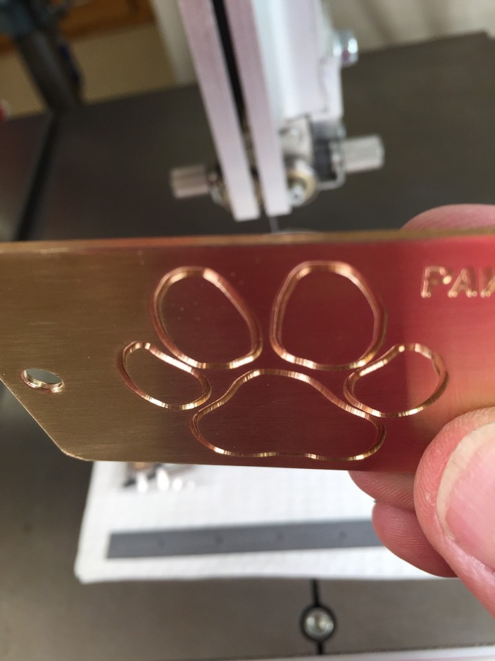 PAW PRINT SOLID BRASS MASTER ENGRAVING PLATE FOR NEW HERMES GRAVOGRAPH ...