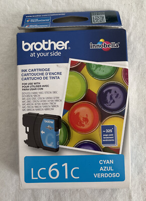 Genuine Brother LC61 (LC61C) CYAN ink cartridge Mfg. 2013 | eBay