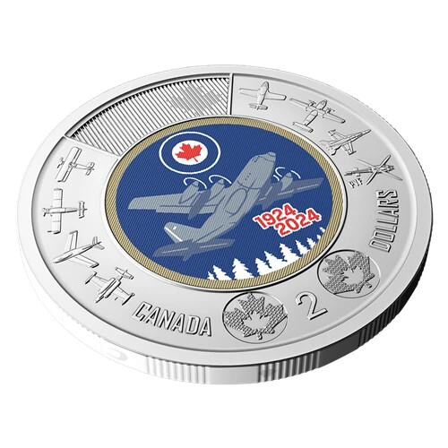 SET 2024 $2 100th Anniversary RCAF Colour/Non-Colour & 2022 Black Ring ...