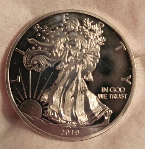 Silver Plated Decorative Dollar Coins (2019 Walking Liberty) 1 1/4 ...