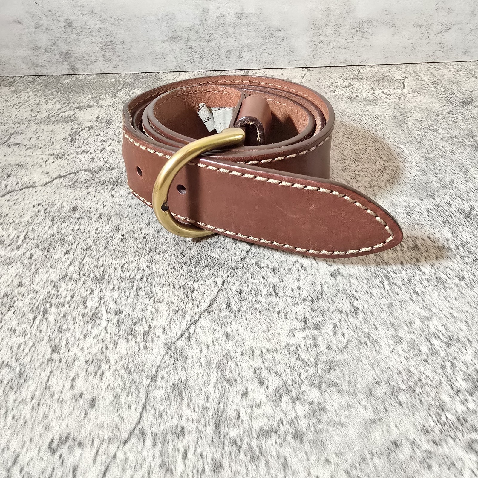 Fossil Womens Leather Belt Large Brown Silver Buckle Distressed Preppy ...