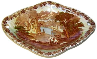 1950's Maling Lustre Ware Oval Bowl Scenes of Venice | eBay