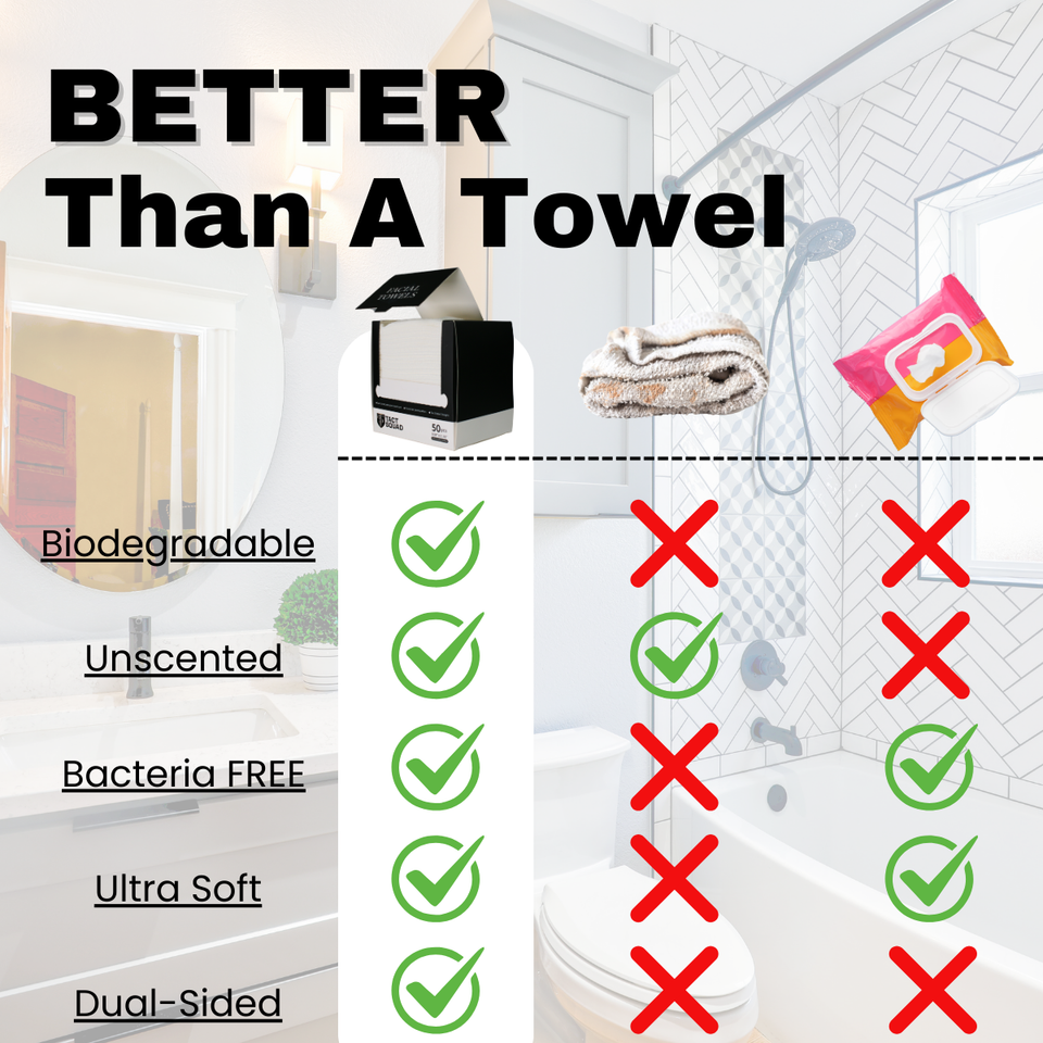 50 Pack Disposable Cotton Shaving Towels for Men Soft Grooming Face ...