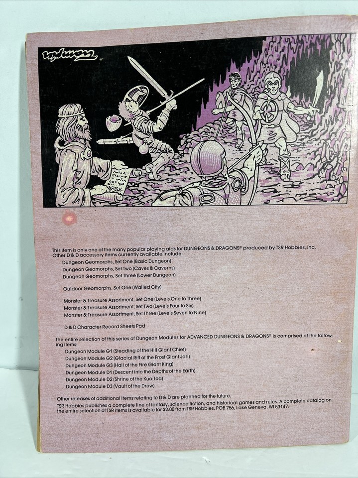 D3 "VAULT OF THE DROW" AD&D 1st Ed Module 1978 MONOCHROME | eBay