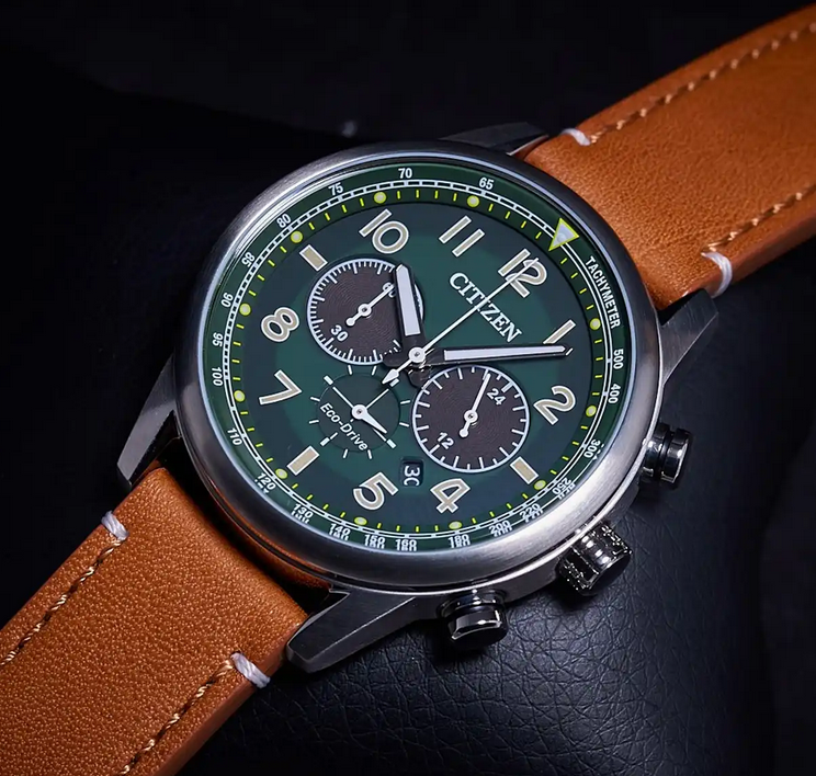 Citizen Green Dial Eco-Drive Chronograph Date Display Men's Watch ...