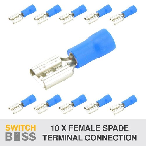 10 x Female Spade Terminal INSULATED standard 6.3mm for Wire Switch ...