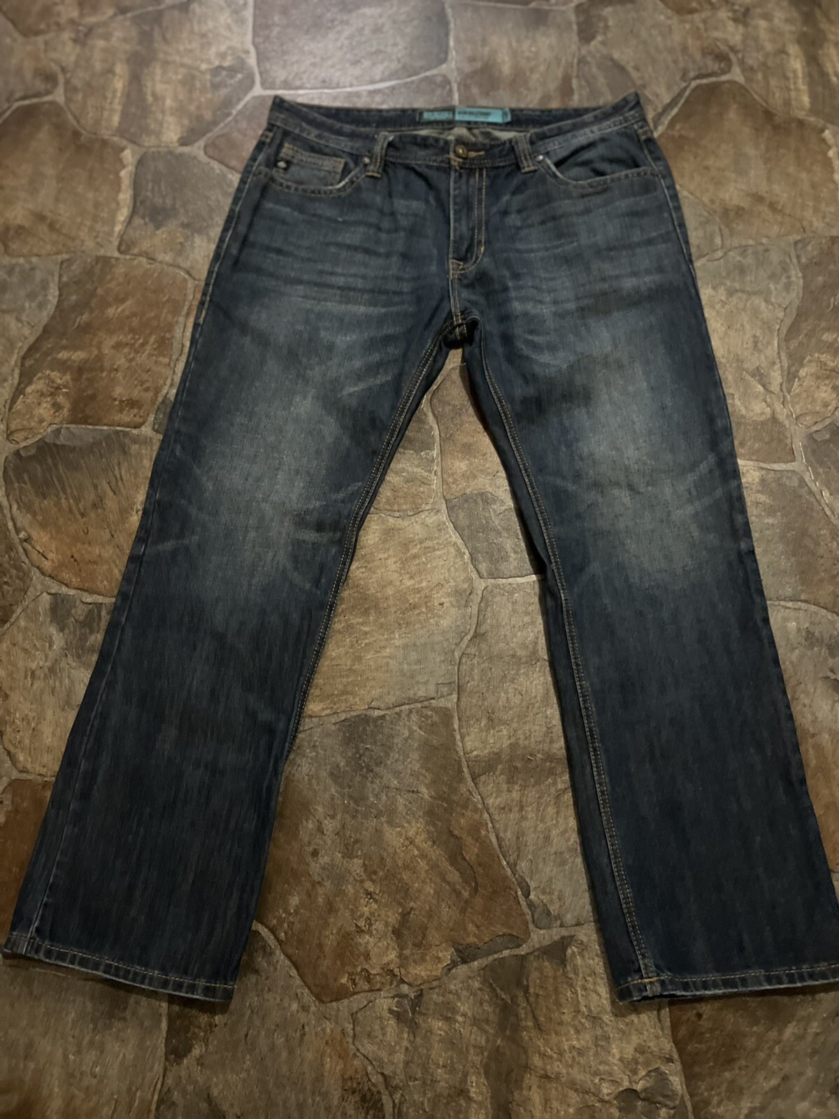 Rock & Roll Denim Revolver Straight Slim Mid Denim Je… - Gem